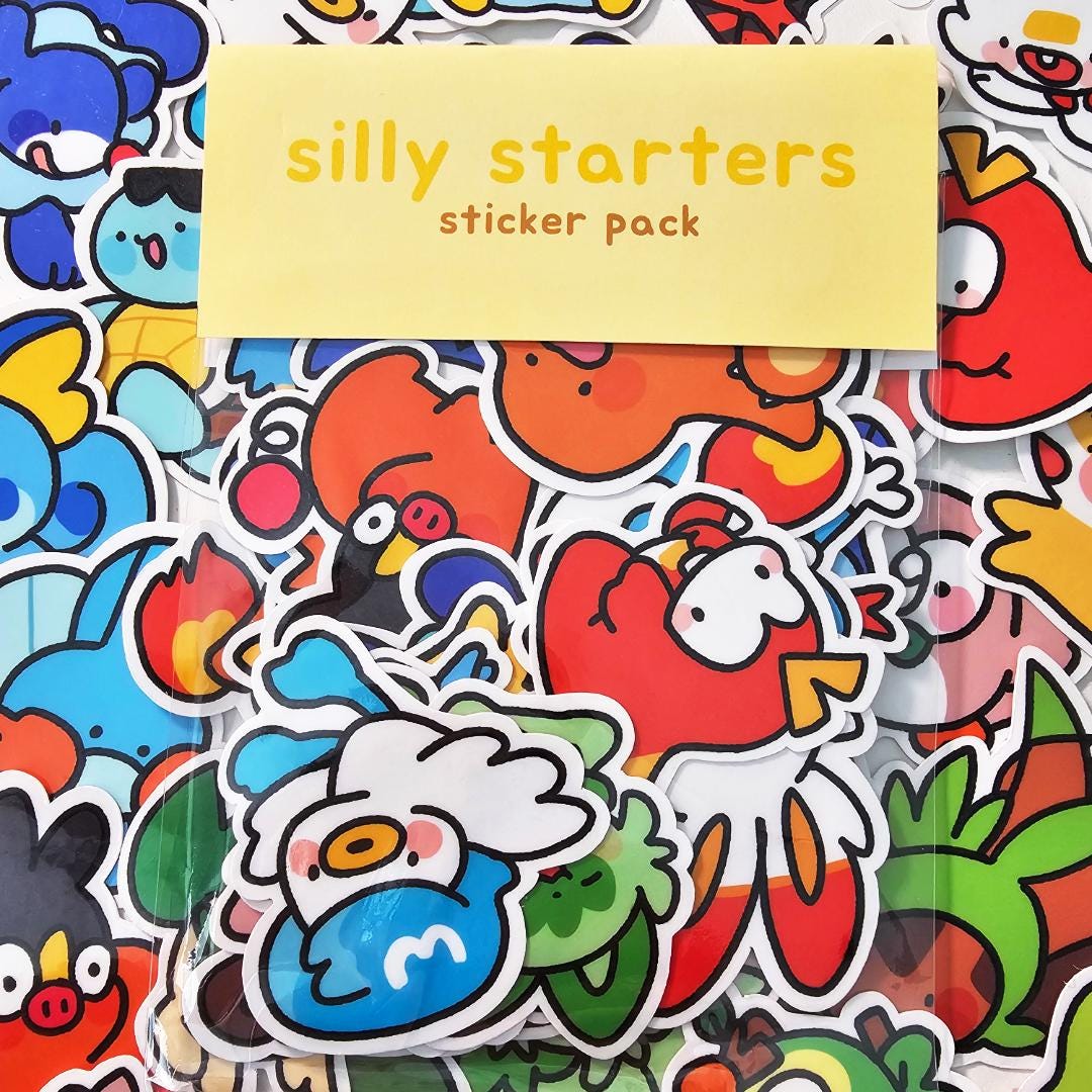 Silly Starter Mons Sticker Pack All Generations | Waterproof Die-cut ...