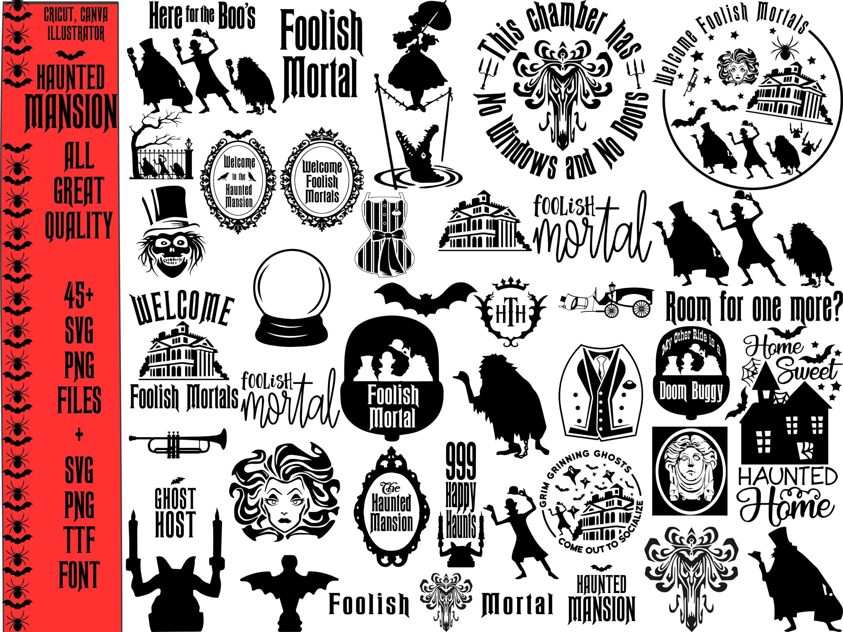Haunted Mansion SVG Bundle, Hexe SVG, Haunted Mansion Schriftart ...