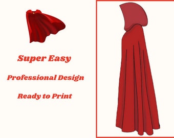 DIY Elvish Fantasy Medieval Cape Template Pattern Blueprint Pdf Vector ...