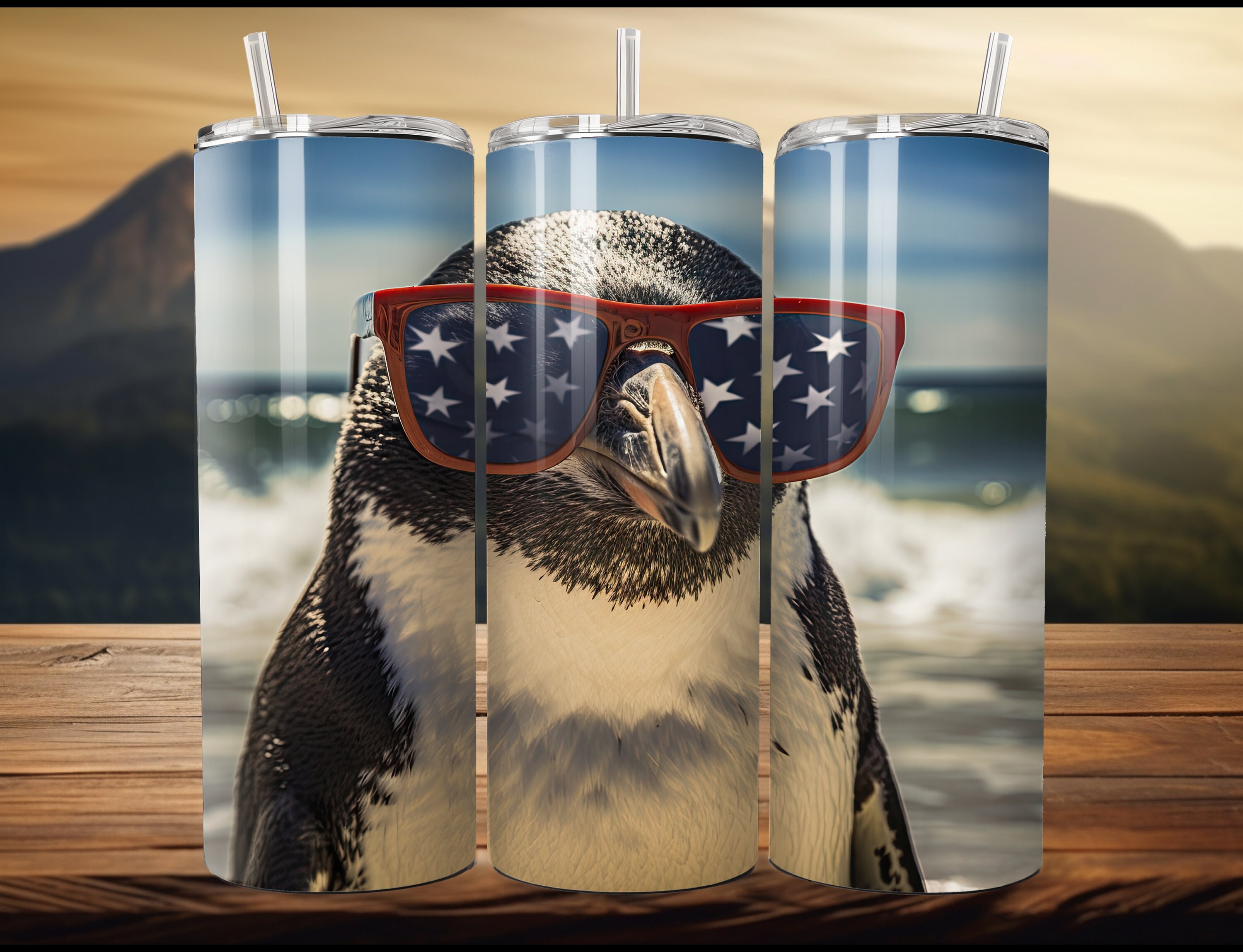 American Flag Penguin Sunglasses Patriot Universal Skinny - Etsy