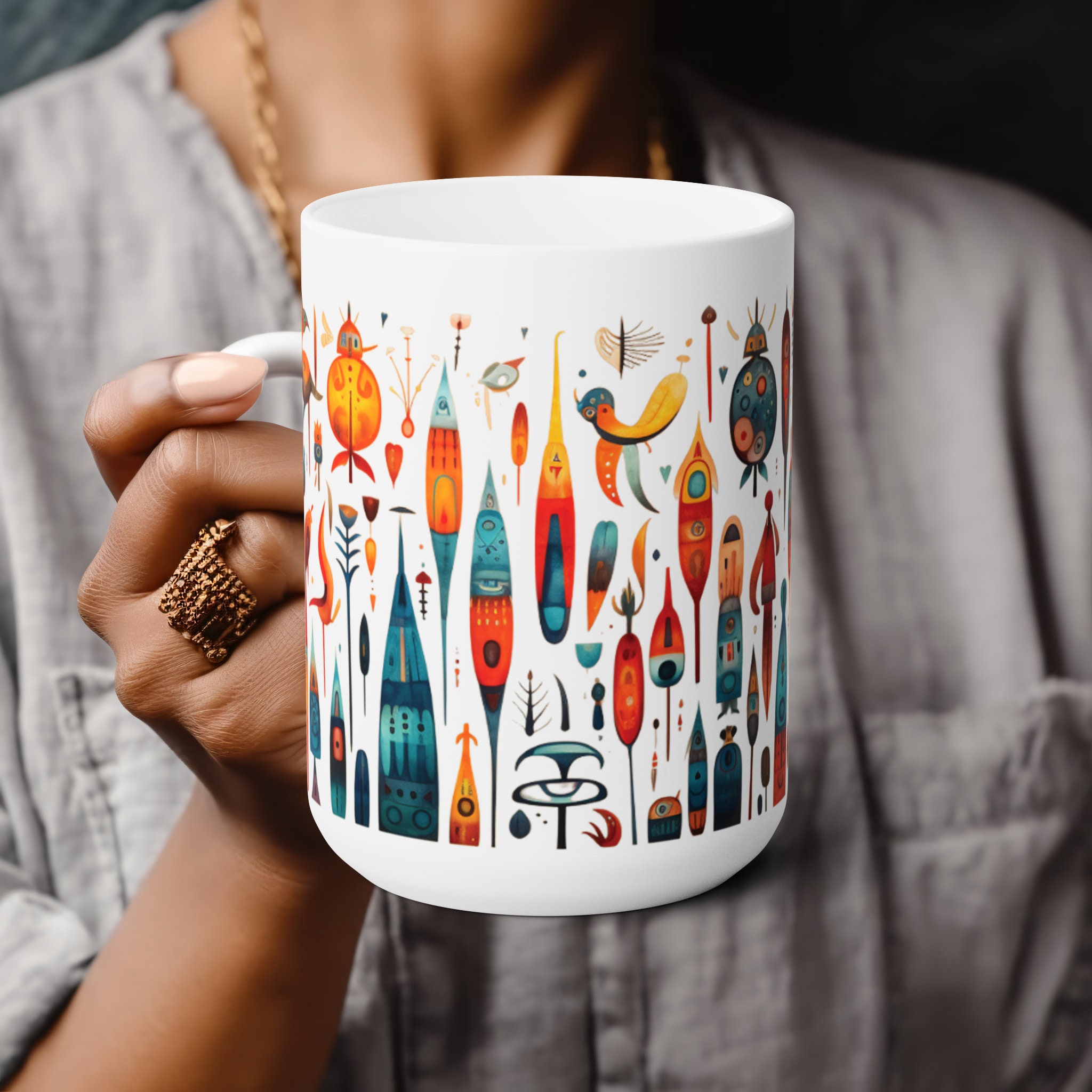 Peruvian Nazca Lines Mug - Ancient Peru Pattern Cup - Inca-inspired Tea ...