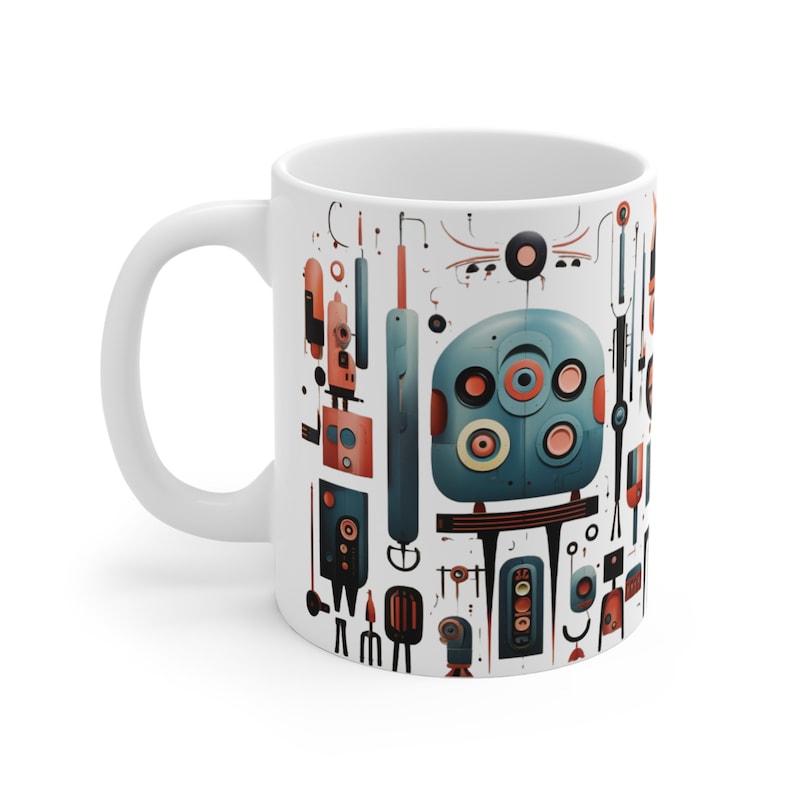 Robot-themed Mug, Electrical Design Cup, Novelty Robot Drinkware, Tech ...