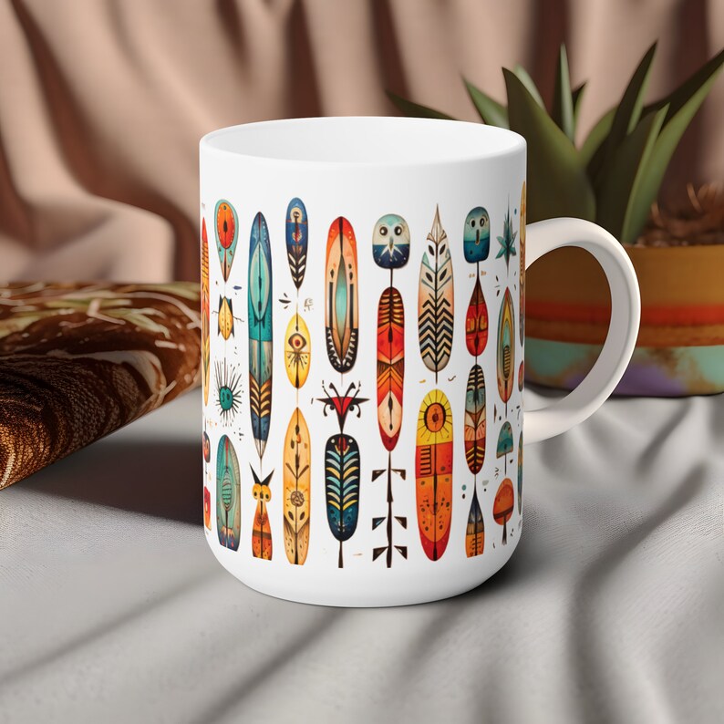 Peruvian Nazca Pattern Mug - Ancient Peru Coffee Cup - Exotic Andean ...