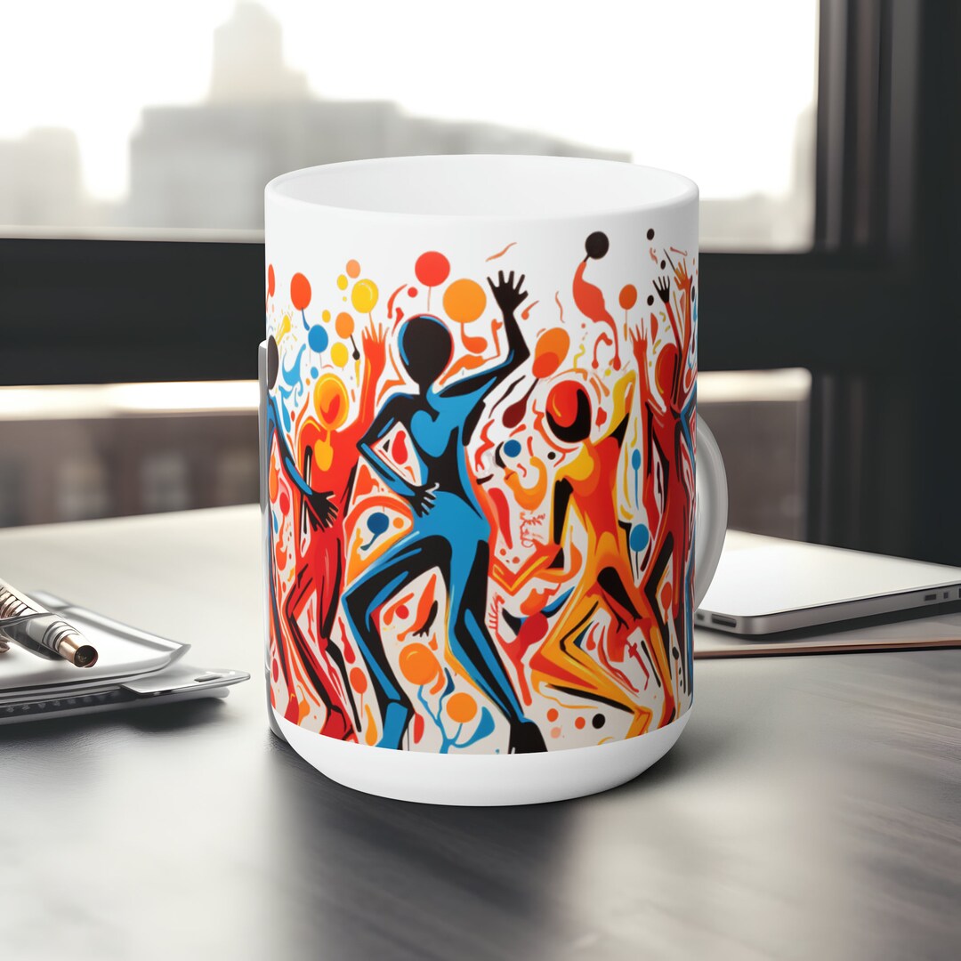 Dancing Art Mug, Dance-inspired Coffee Cup, Dance Ceramic Drinkware ...