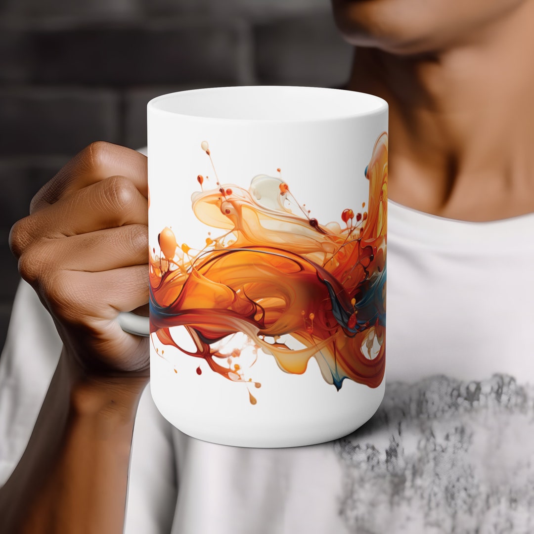 Abstract Art Mug Contemporary Design Cup Artistic Expression Mug Modern ...