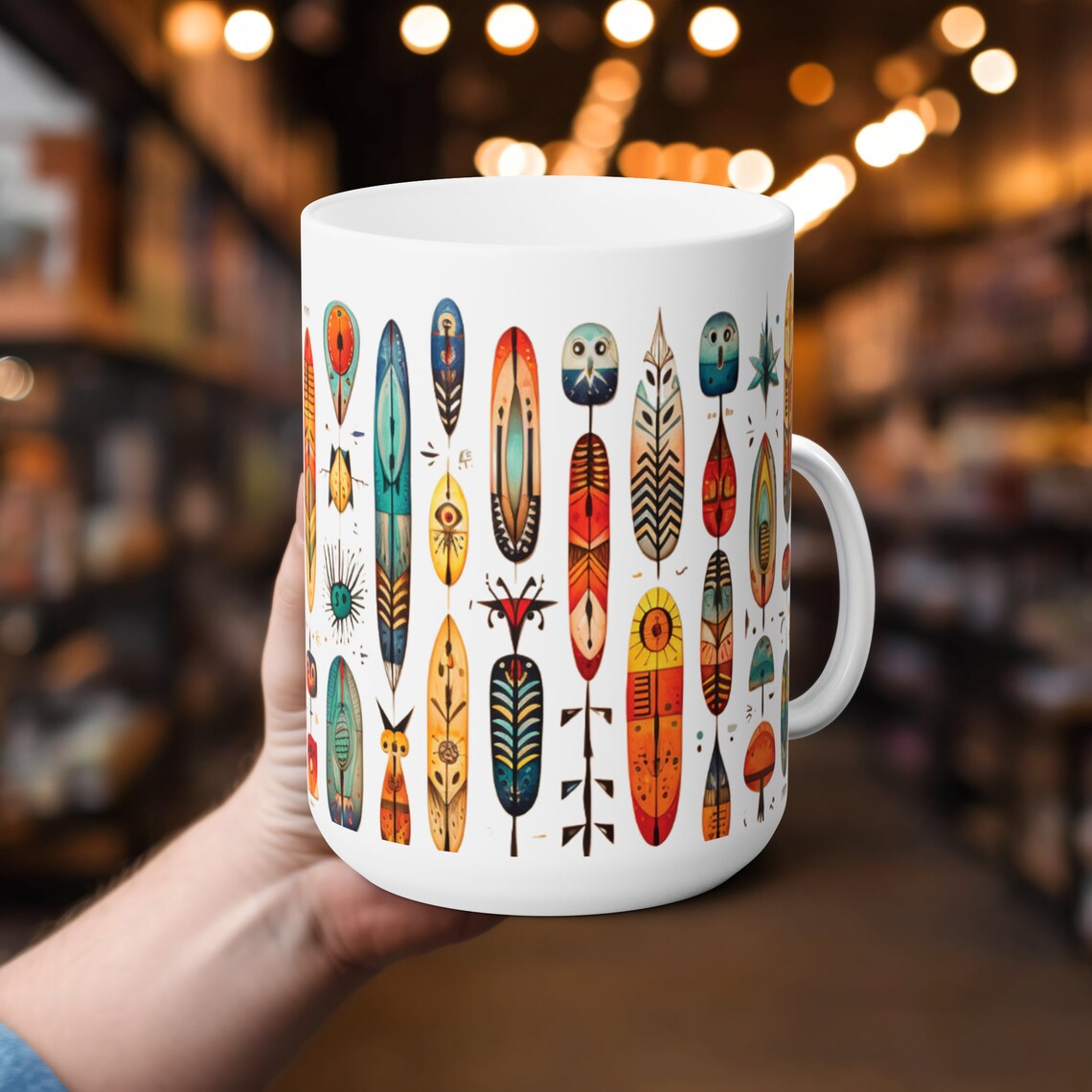 Peruvian Nazca Pattern Mug Ancient Peru Coffee Cup Exotic Andean Mug ...