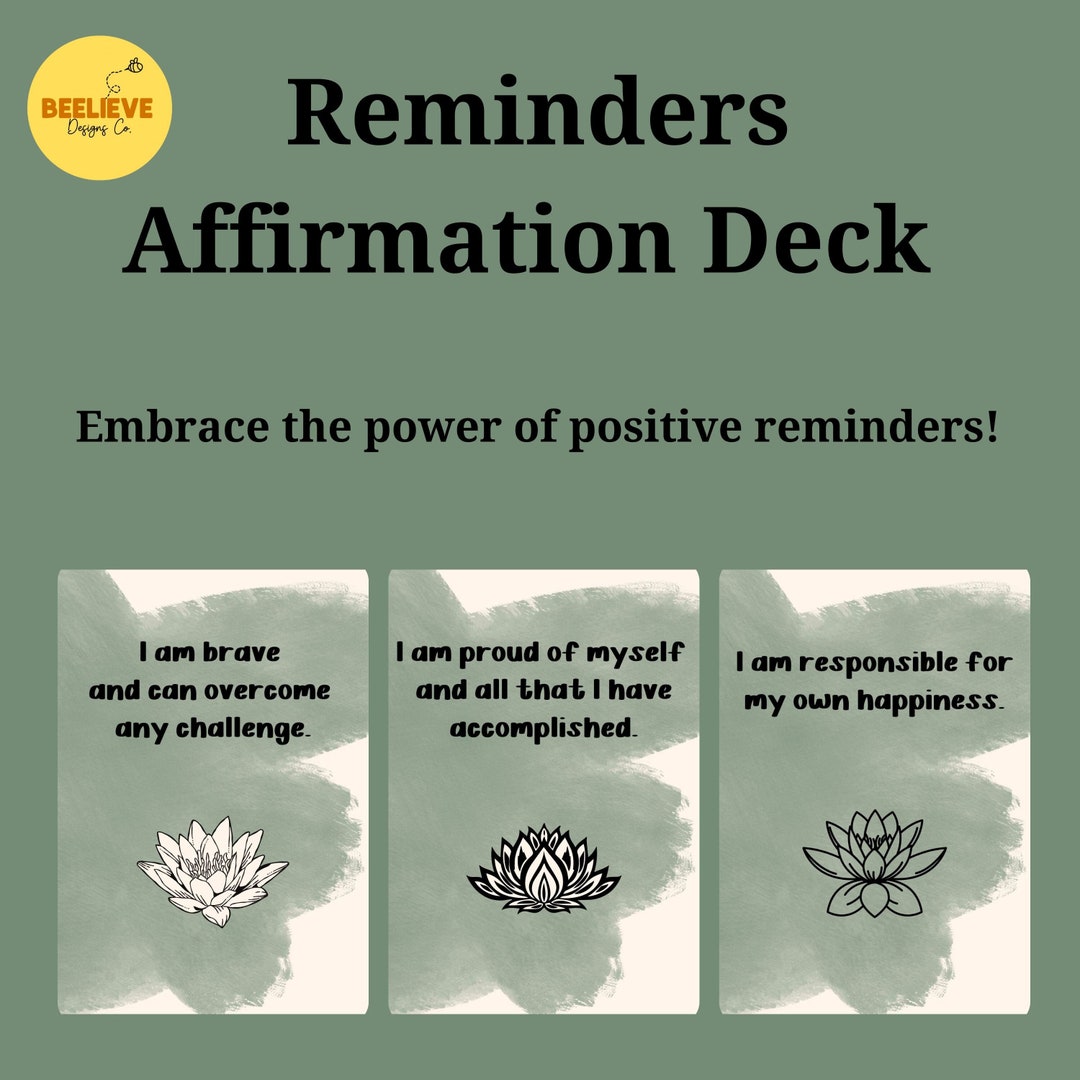 Reminders Affirmation Cards - Etsy