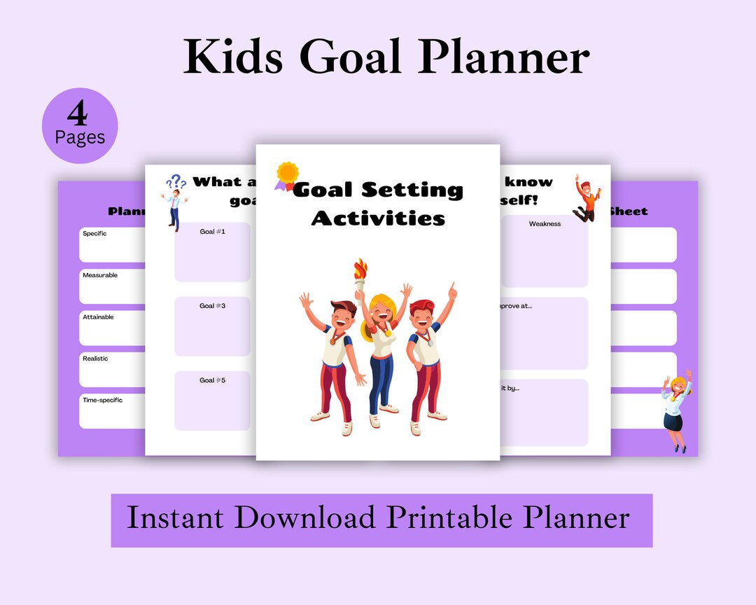 Kids Goal Planner, Empower Young Kids With Goal Planner, Fun Effective ...