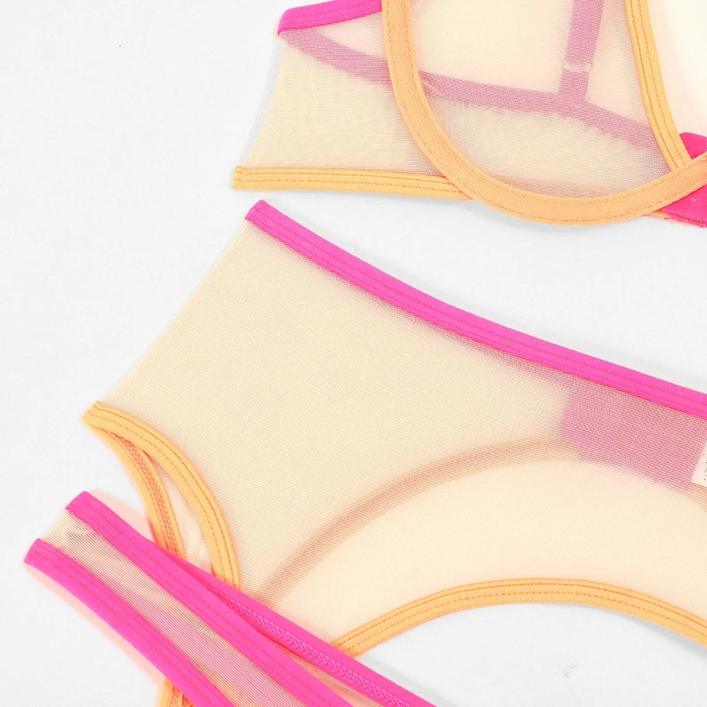 Sherry Sheer Lace Multicolor Bra Underwear Set for Ladies - Etsy