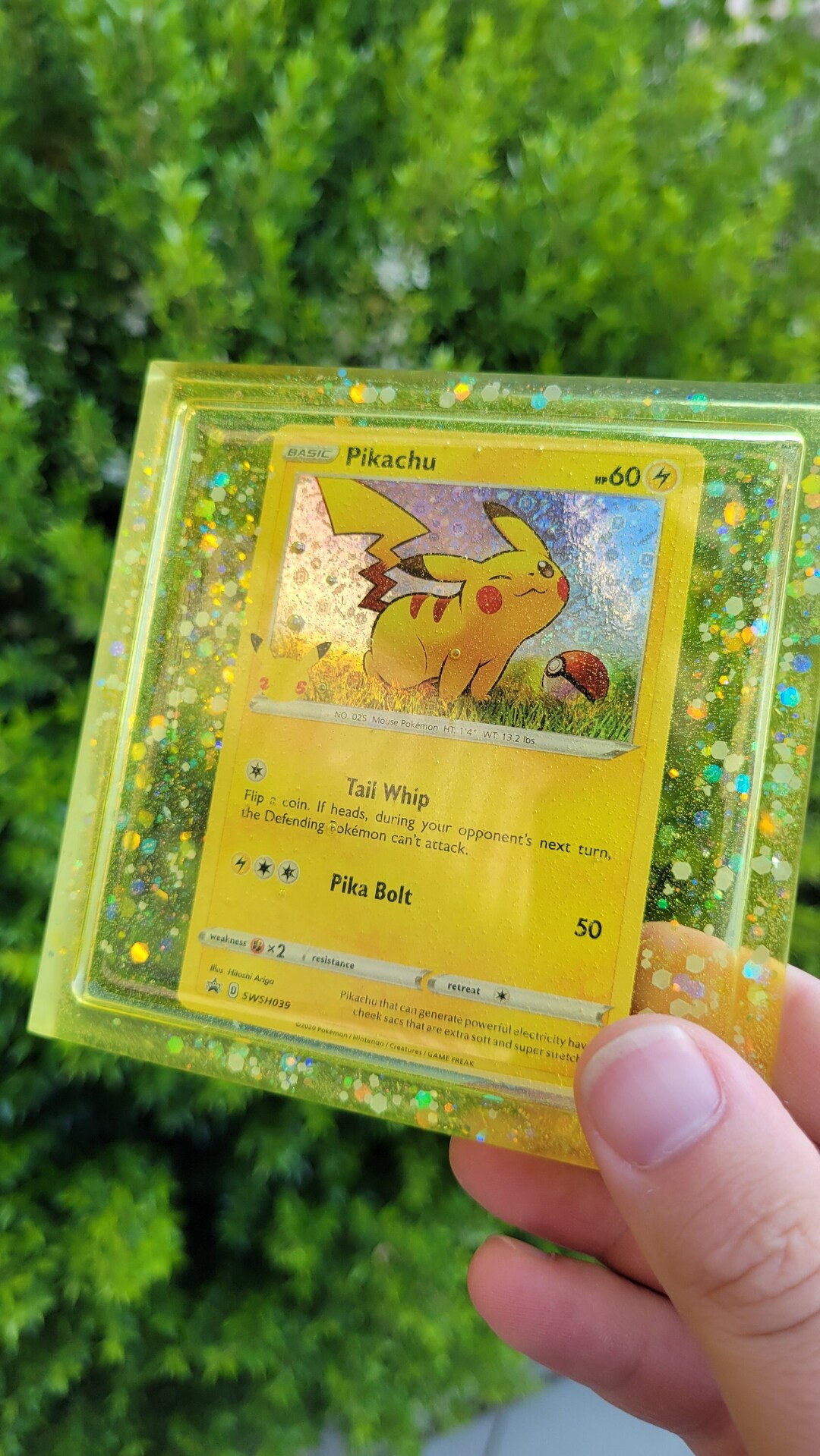 Pikachu Holographic Resin Coaster Glow in Dark Glitter - Etsy
