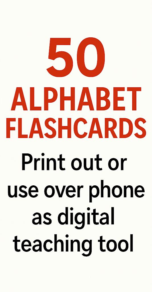 50 Alphabet Flashcards for Kids Printable and Digital Download | A to Z ...