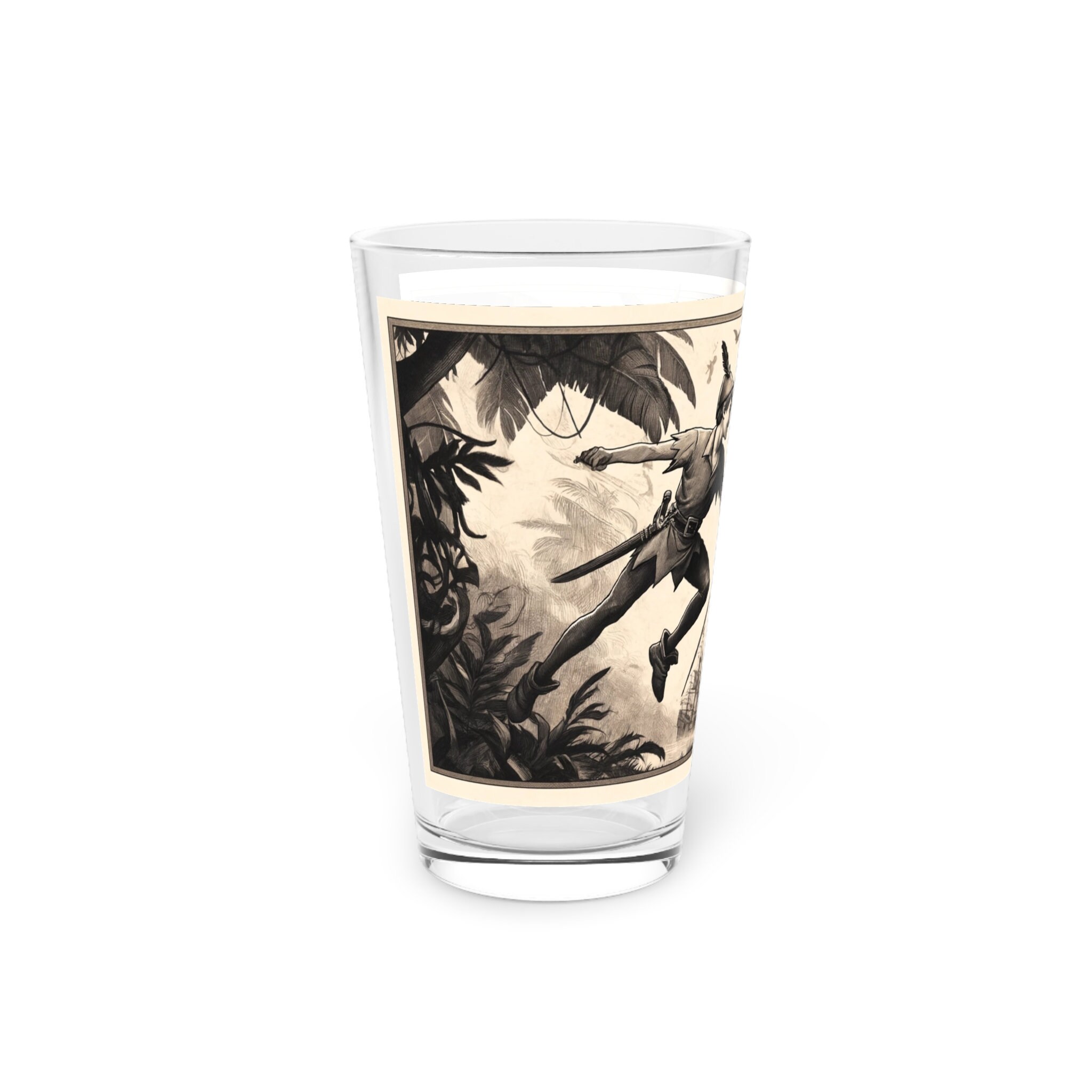 Vintage Style Peter Pan and Captain Hook 16oz Pint Glass - Etsy