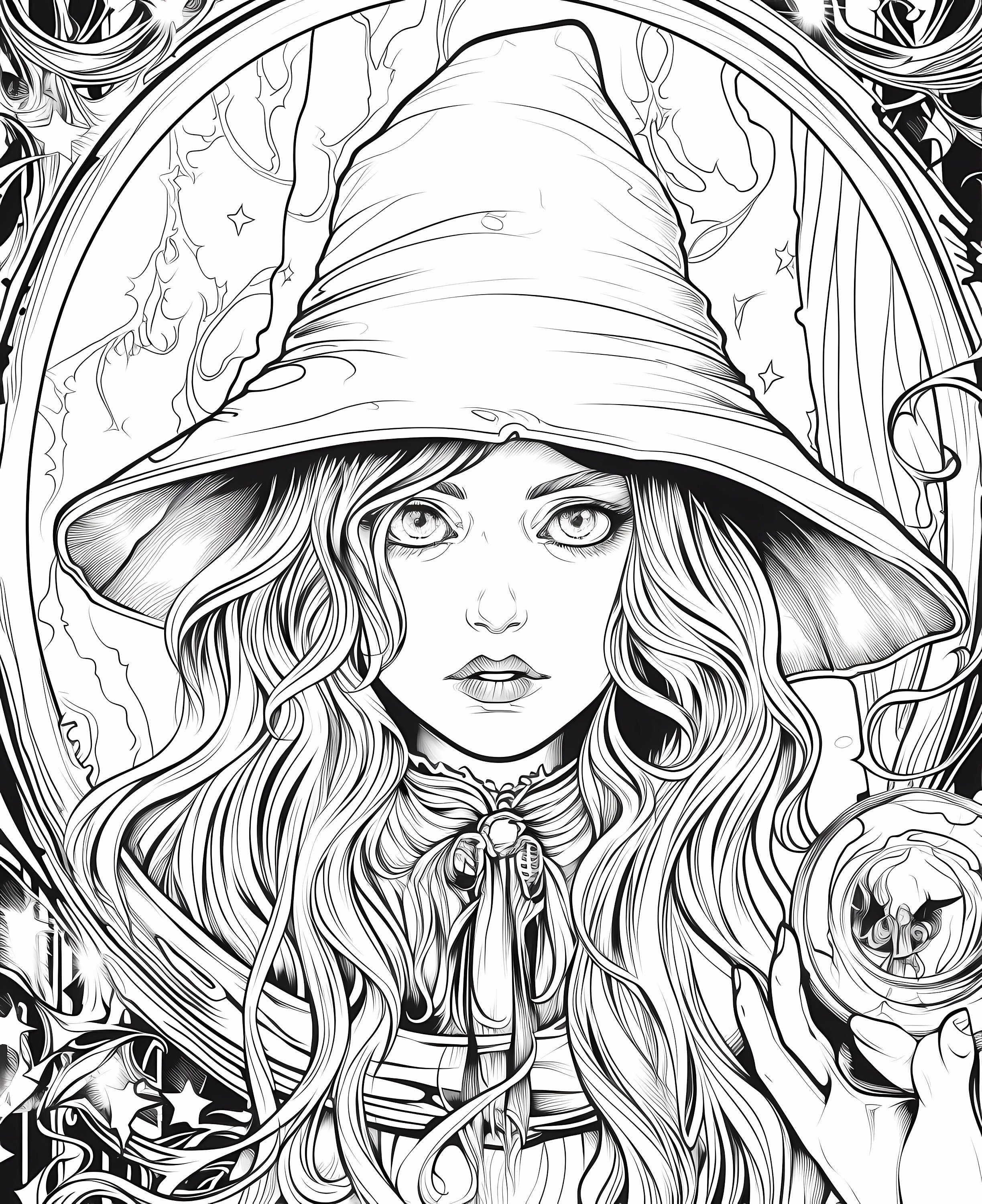 Witches and Wizards Coloring Pages 30 Halloween-themed Images for ...