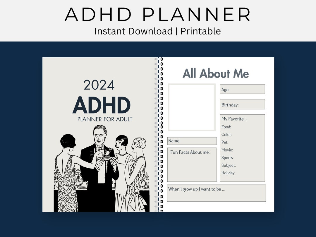 ADHD Planner, 2024 Planner for Adult, ADHD Checklist, Printable ADHD ...