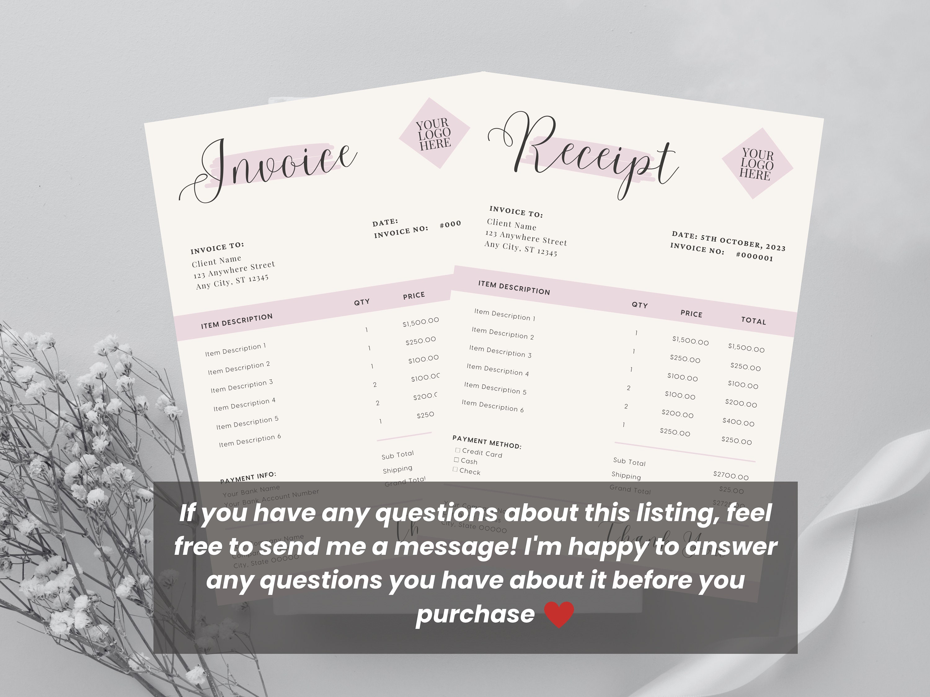 Invoice&receipt Templates, Business Invoice Template, Receipt Template ...