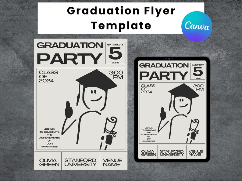 Graduation Flyer Template, Graduation Invite, Event Flyer, 2024 ...