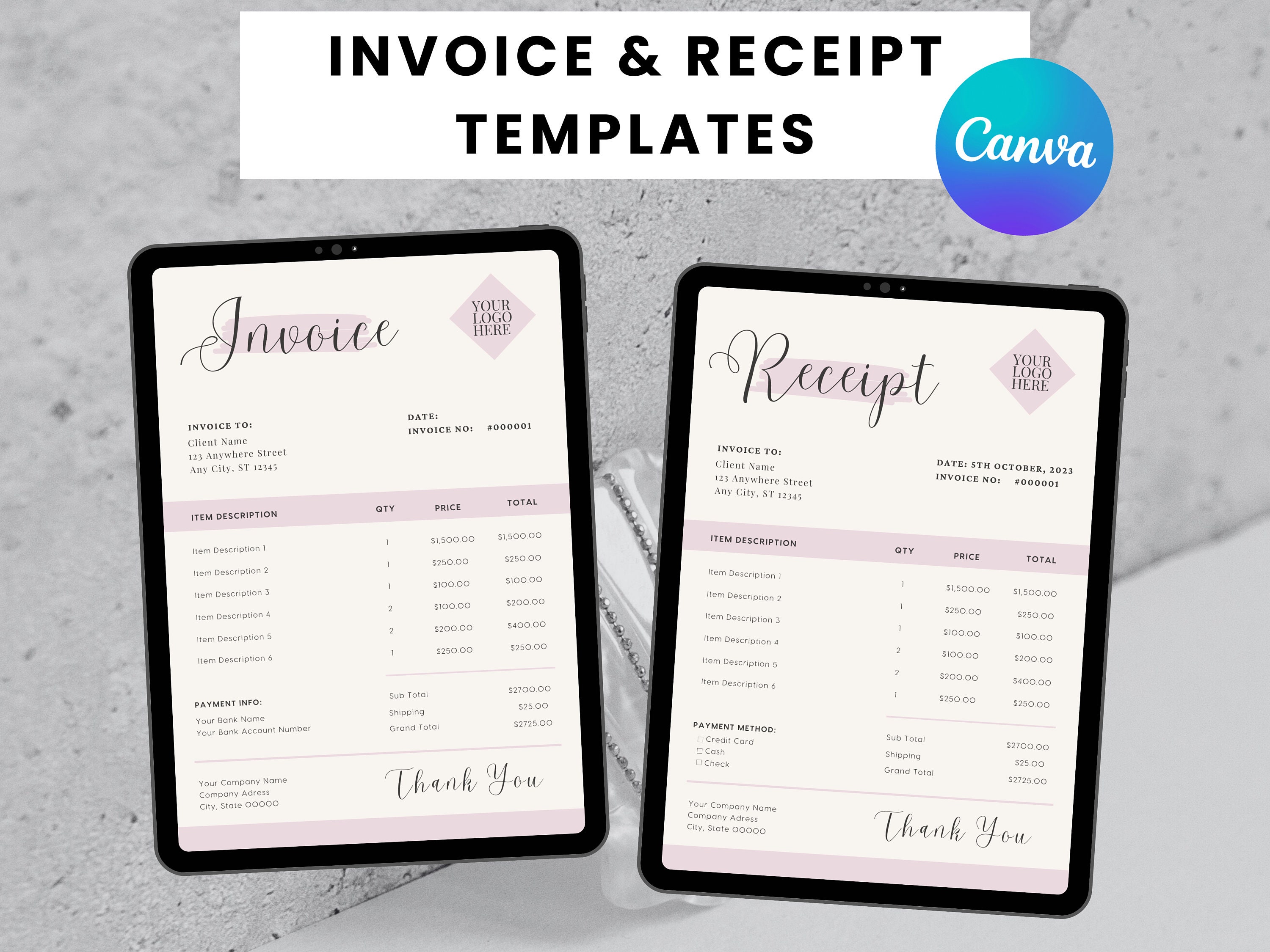 Invoice&receipt Templates, Business Invoice Template, Receipt Template ...