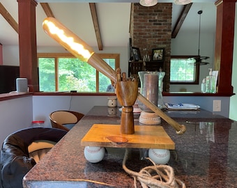 Vintage Softball & Bat Table Lamp, Baseball Table Lamp - Etsy