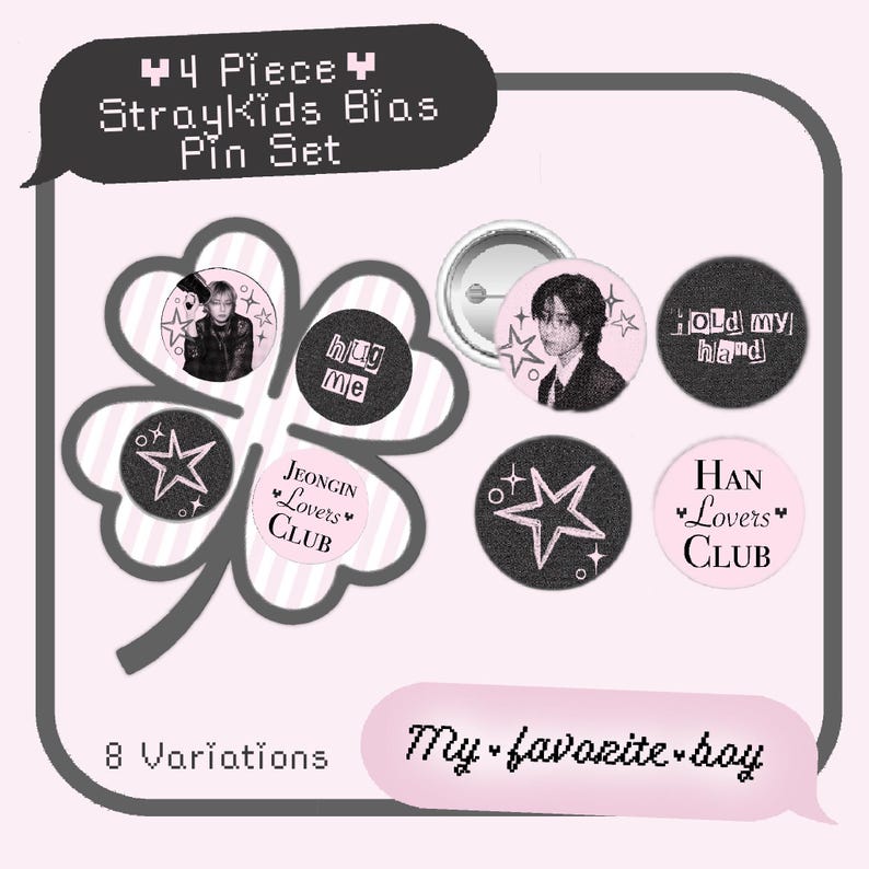 Straykids 4 Piece Bias Pin Set - Etsy