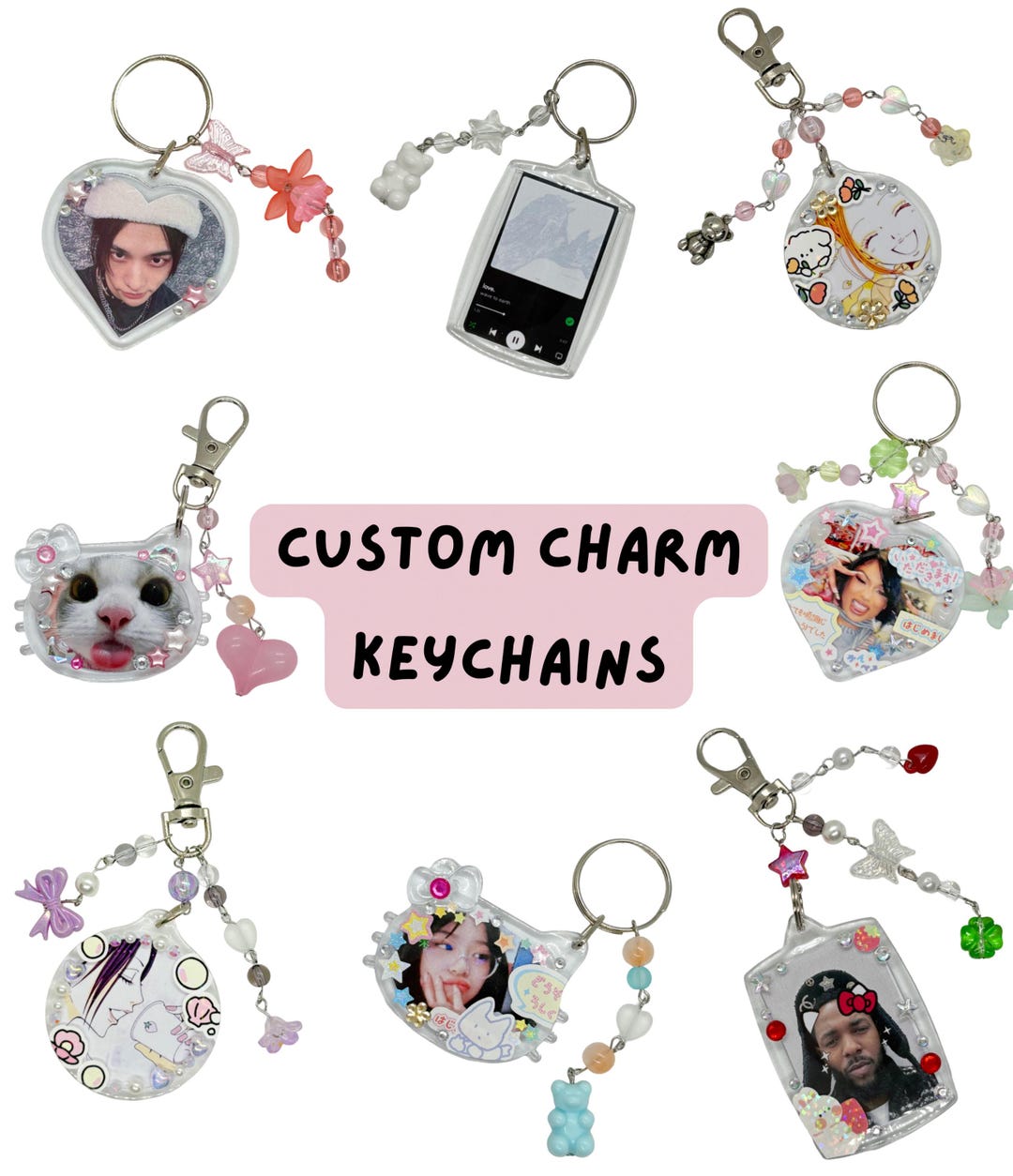 Custom Charm Keychains - Etsy