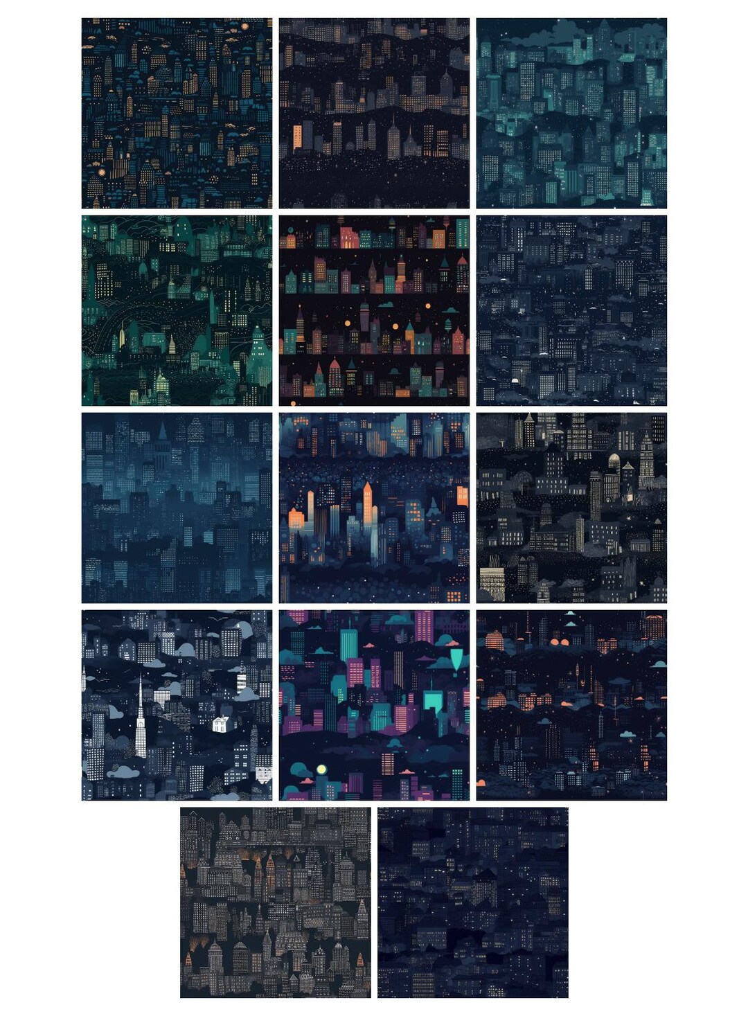 City Skyline Seamless Repeating Tile Images - 14 PNG Images - 1024 X ...