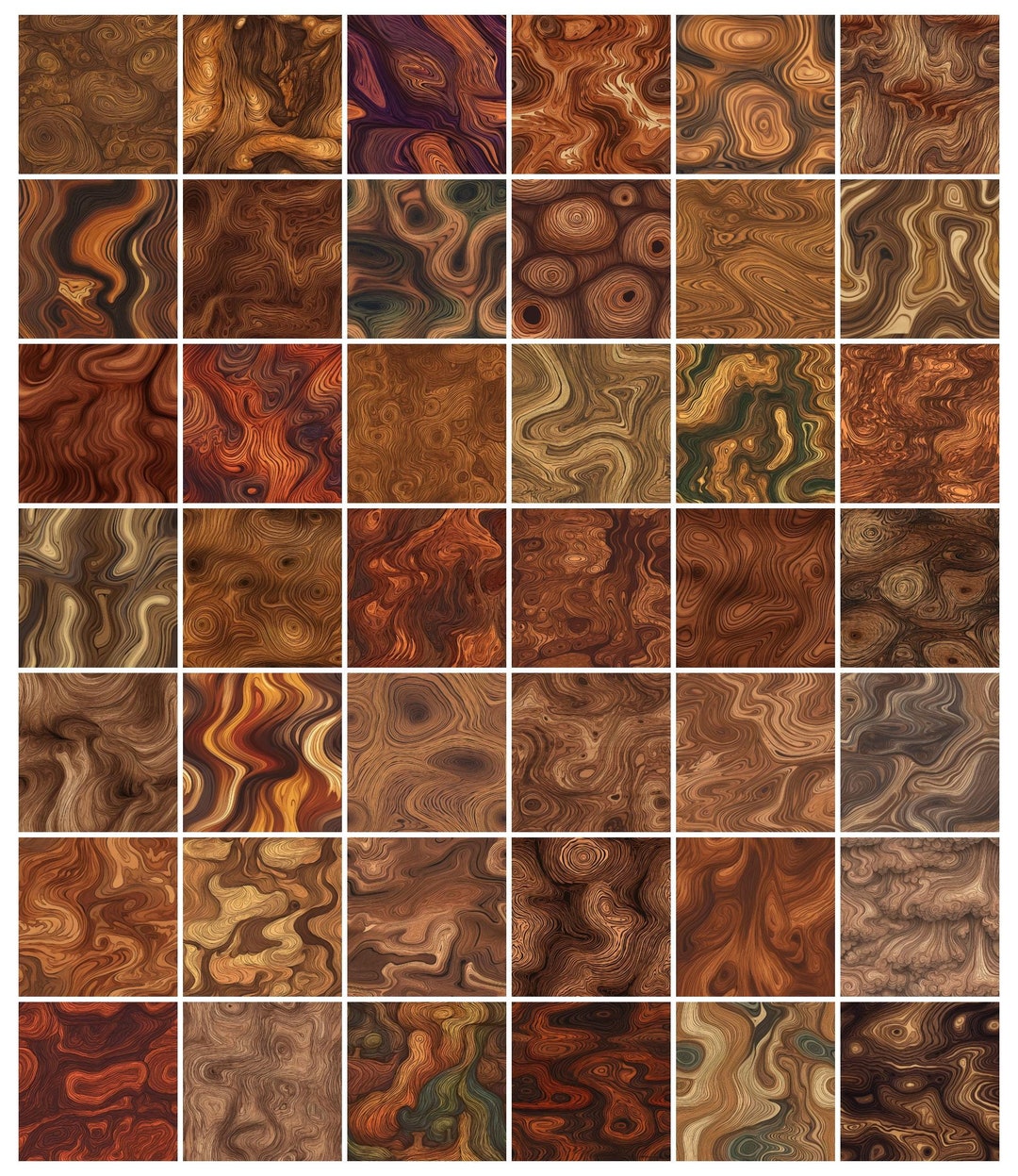Set 2 of 7 - Magical Wood Grain Seamless Repeating Tile Images - 42 PNG ...