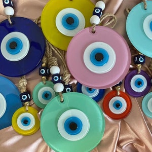 Colourful Glass Evil Eye Bead, Evil Eye Home Decor, Evil Eye Wall ...