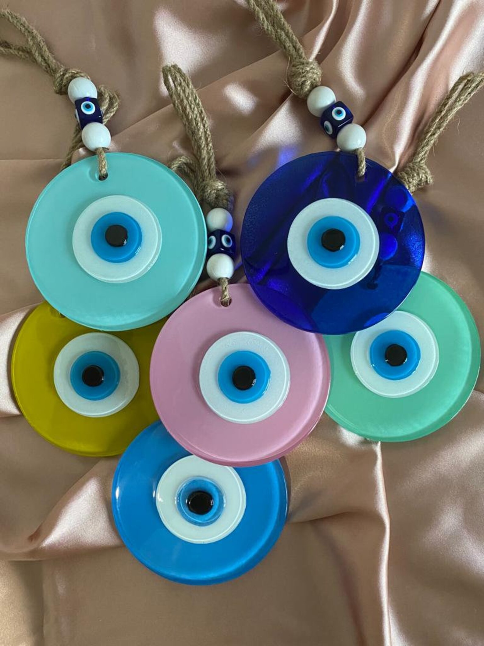 Colourful Glass Evil Eye Bead, Evil Eye Home Decor, Evil Eye Wall ...