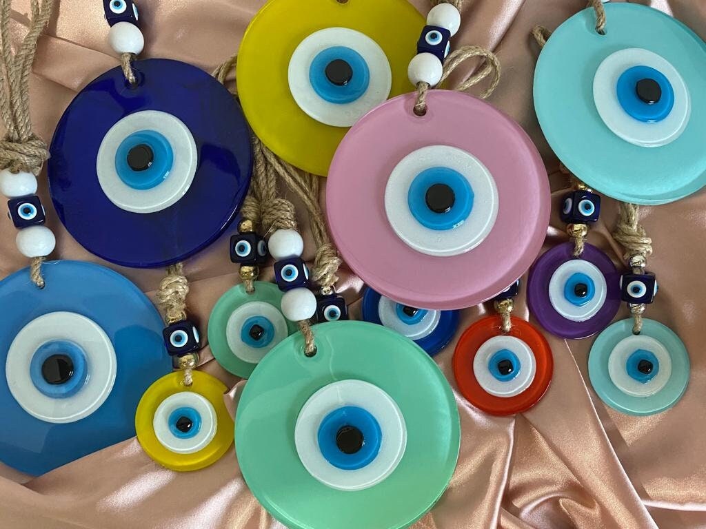 Colourful Glass Evil Eye Bead, Evil Eye Home Decor, Evil Eye Wall ...