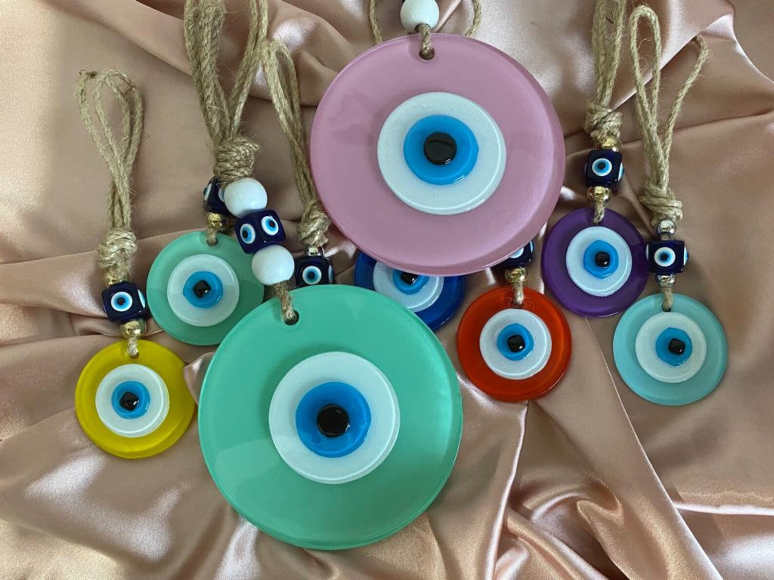 Colourful Glass Evil Eye Bead, Evil Eye Home Decor, Evil Eye Wall ...