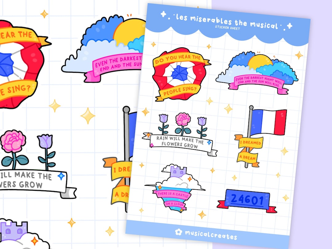 Les Misérables Inspired Sticker Sheet - Etsy