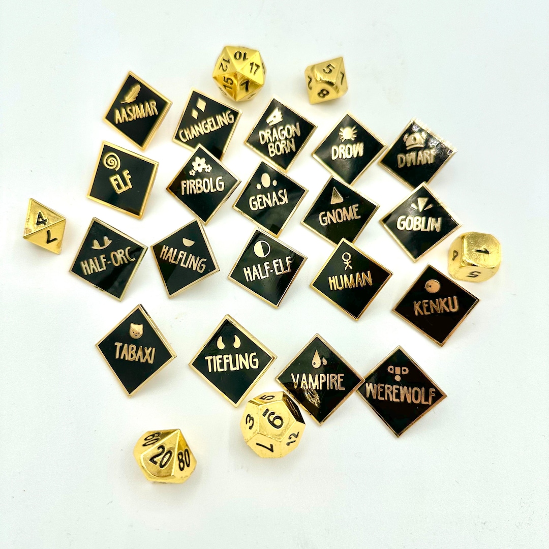 TTRPG Ancestry / Race Enamel Pins - Etsy