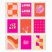Orange Pink Prints Disco Ball Print Set Hot Pink Wall Art Preppy Wall ...