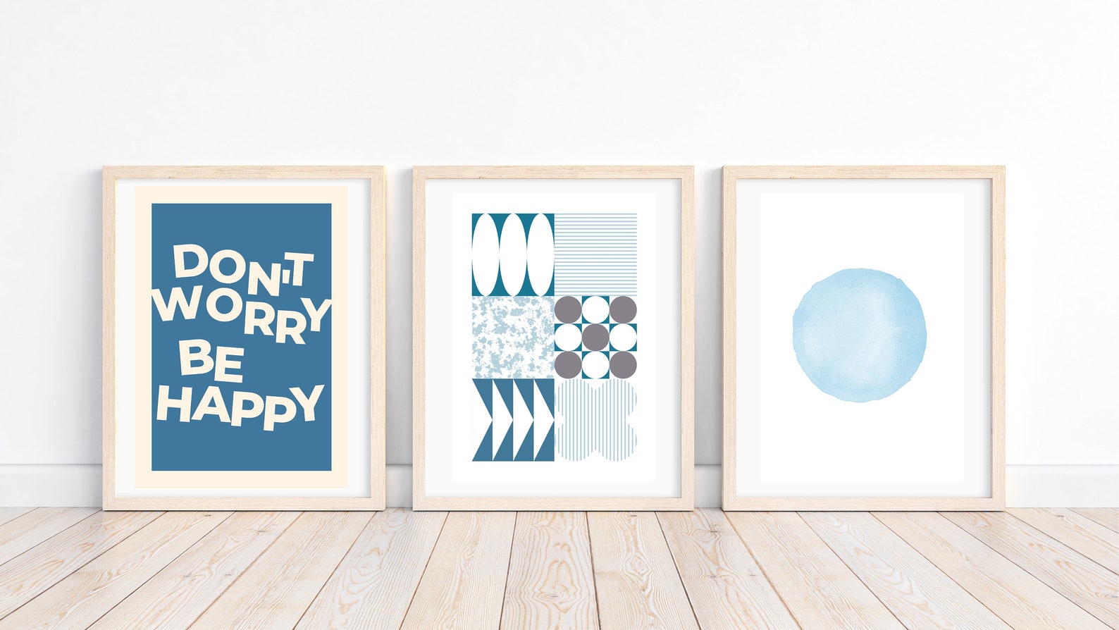 Dorm Decor College Student Gift Wall Art Gallery Wall Blue Preppy Dorm ...