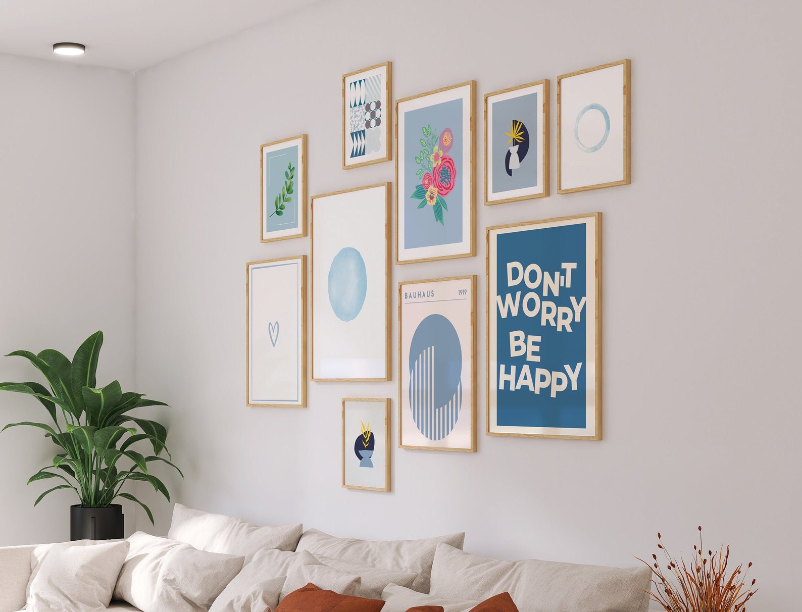 Dorm Decor College Student Gift Wall Art Gallery Wall Blue Preppy Dorm ...