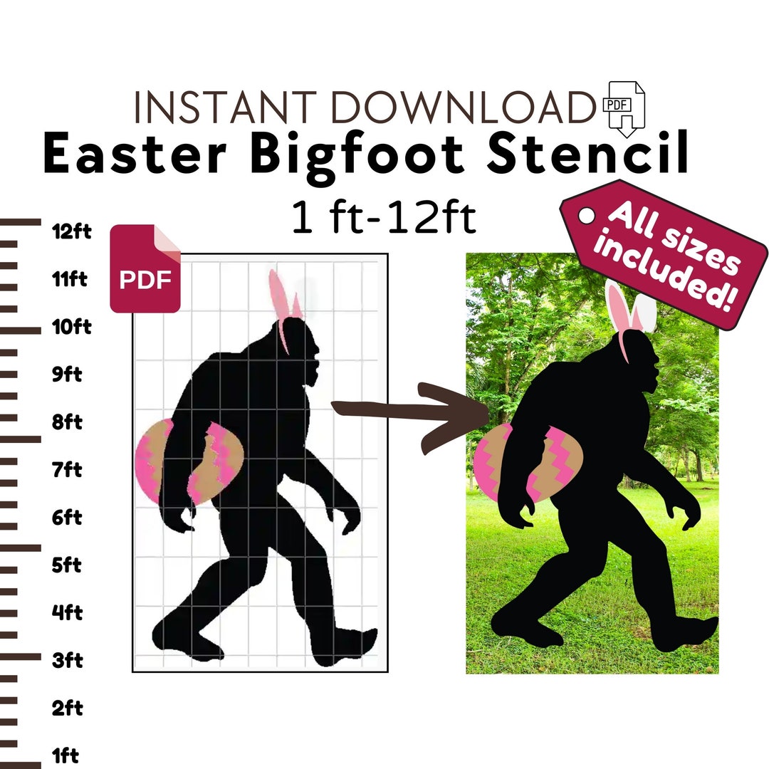 Life Size Bigfoot Pattern Easter Scavenger Hunt Bigfoot Yard Display ...