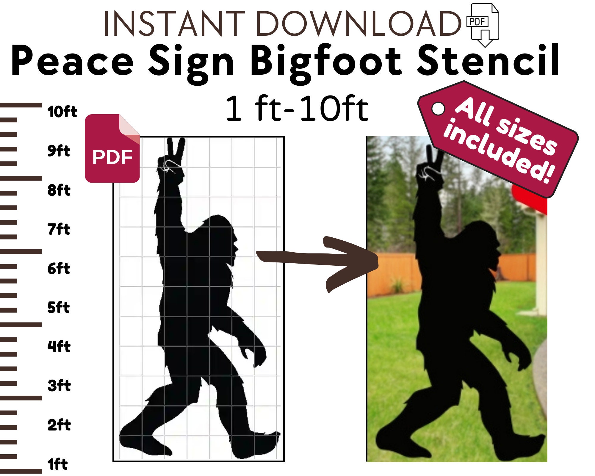 Bigfoot Yard Display Backyard Flare Wooded Camp Sign Wooden Bigfoot ...