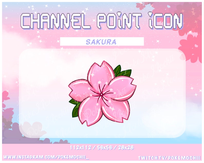 Kawaii Sakura Channel Point Icon for Twitch, Youtube, Discord | Bit ...