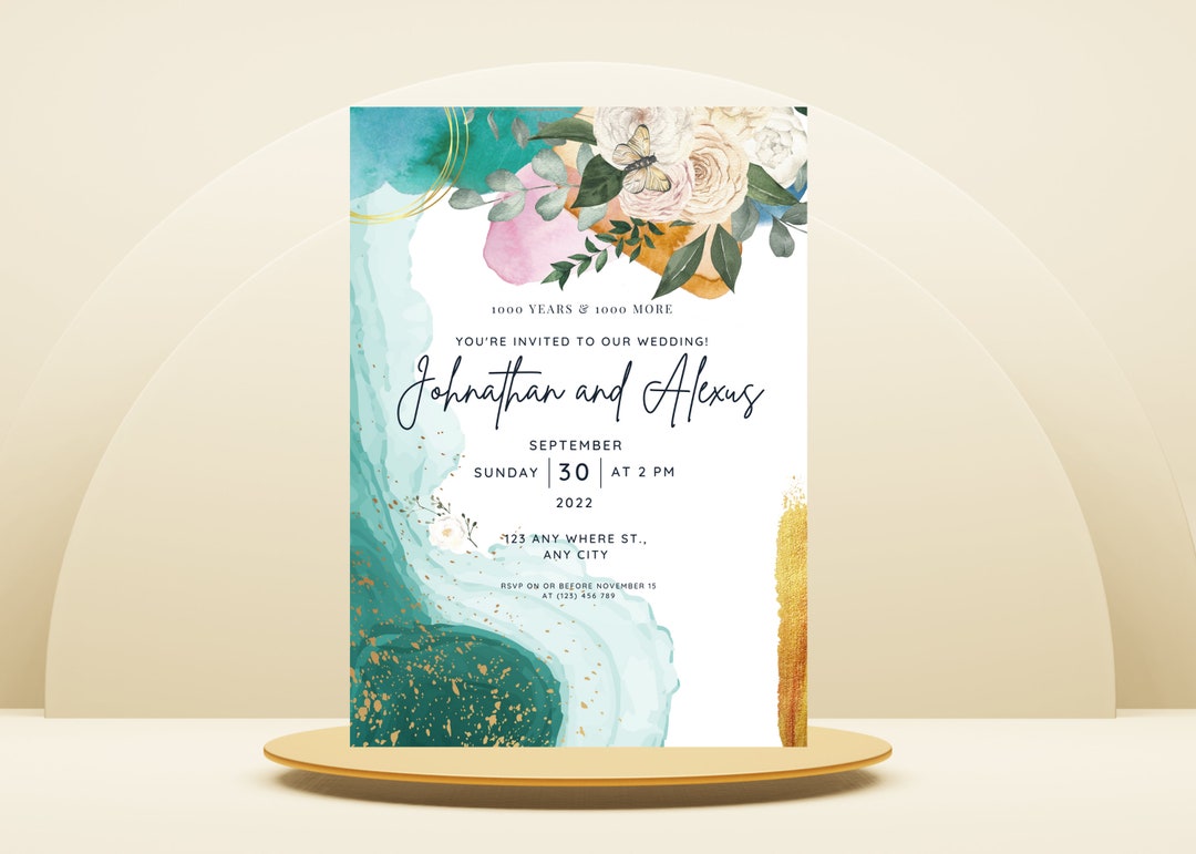 Wedding Invitation, Twilight Themed Wedding, Canva, Template, Formal ...