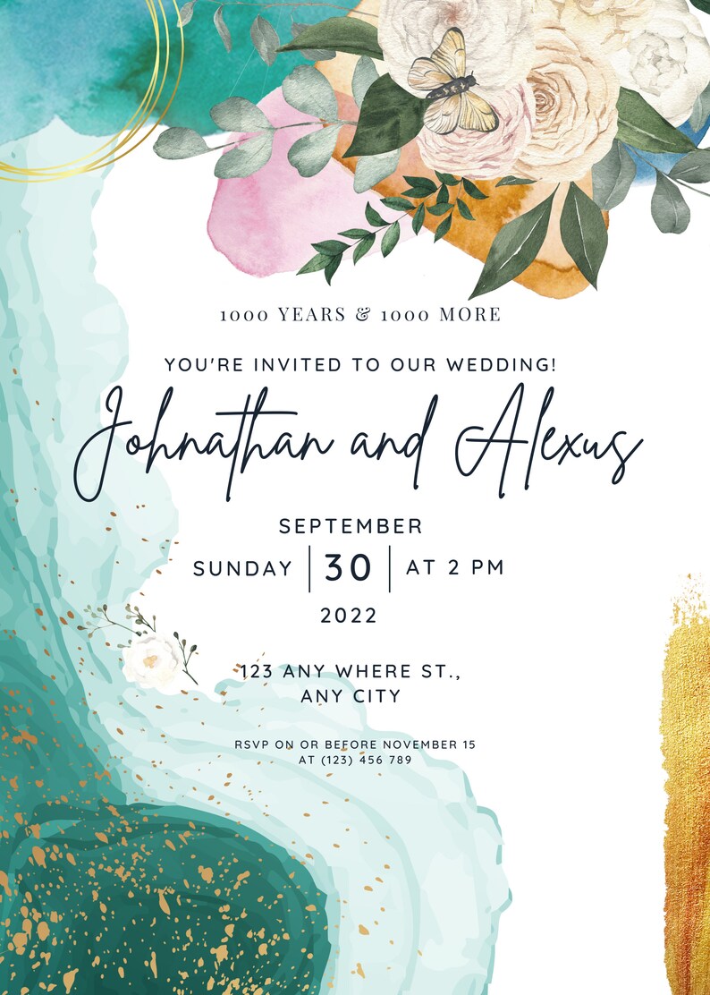 Wedding Invitation, Twilight Themed Wedding, Canva, Template, Formal ...