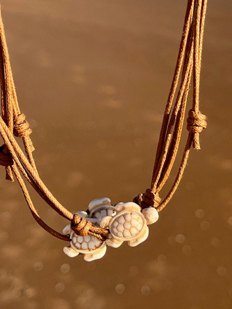 Beach Sea Turtle Choker Turquoise Turtle Necklace Beige - Etsy