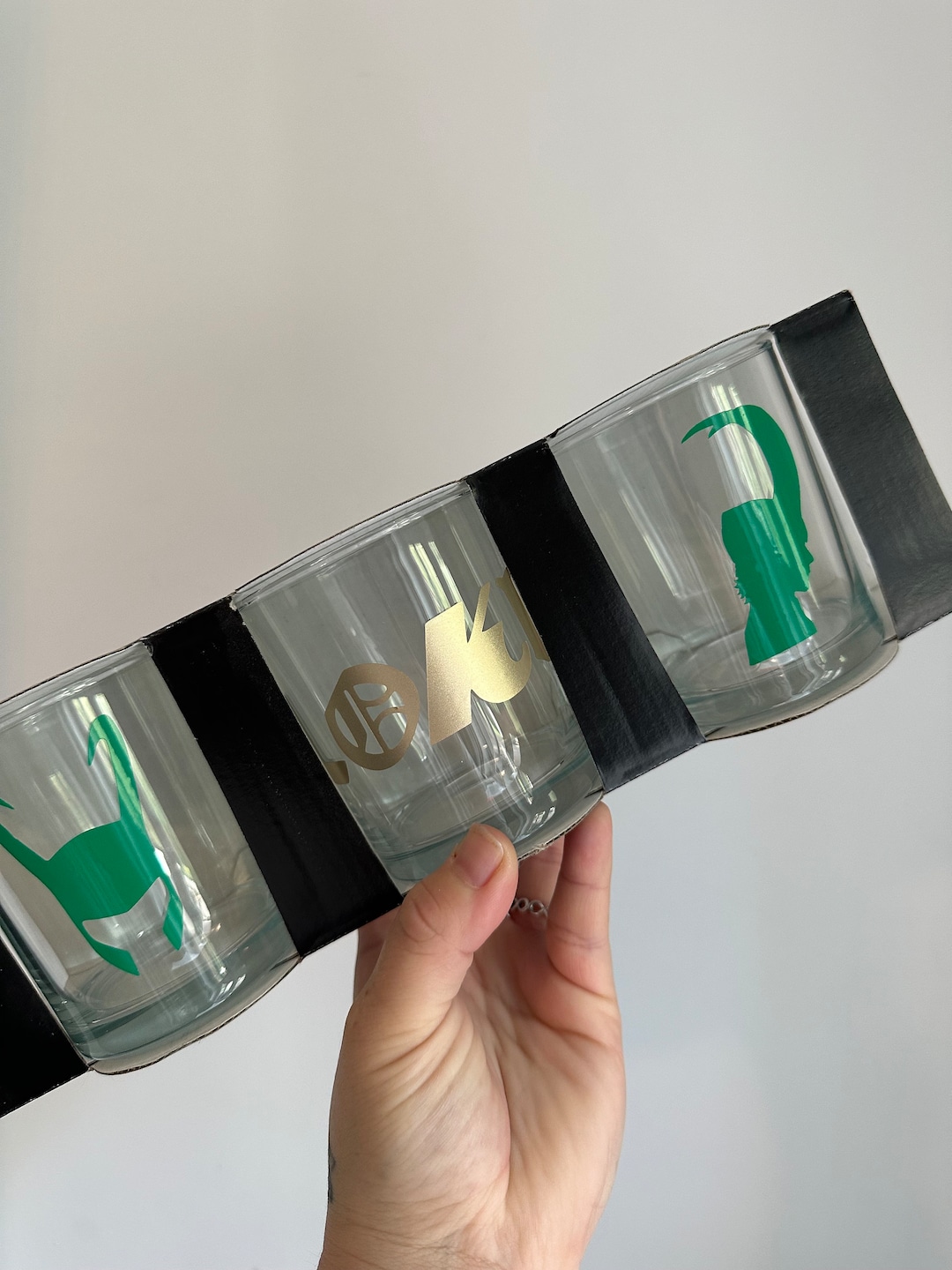 Loki Inspired Mixed Glass Set of 3 Loki Glass Loki Cup Loki - Etsy