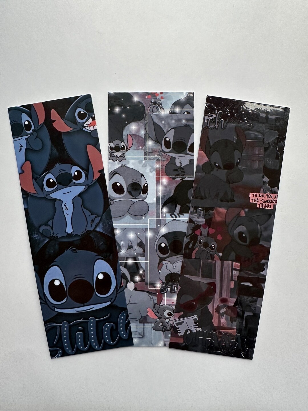 Stitch Bookmarks Set of 3, Dark Aesthetic, Stitch Gift, Disney Bookmark ...