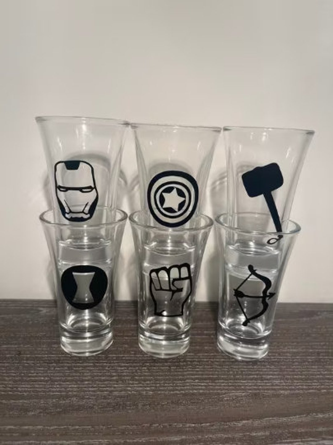 Marvel Avengers Shot Glass Set of 6, Marvel Shot Glasses, Marvel ...