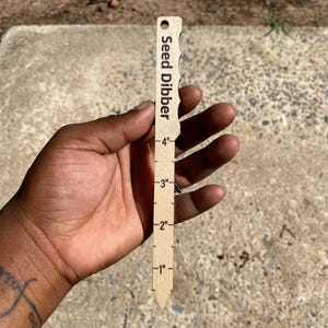 Wooden Garden Ruler for Seed Planting With Seed Diddler Plus Garden ...