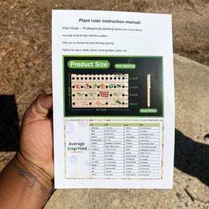 Wooden Garden Ruler for Seed Planting With Seed Diddler Plus Garden ...