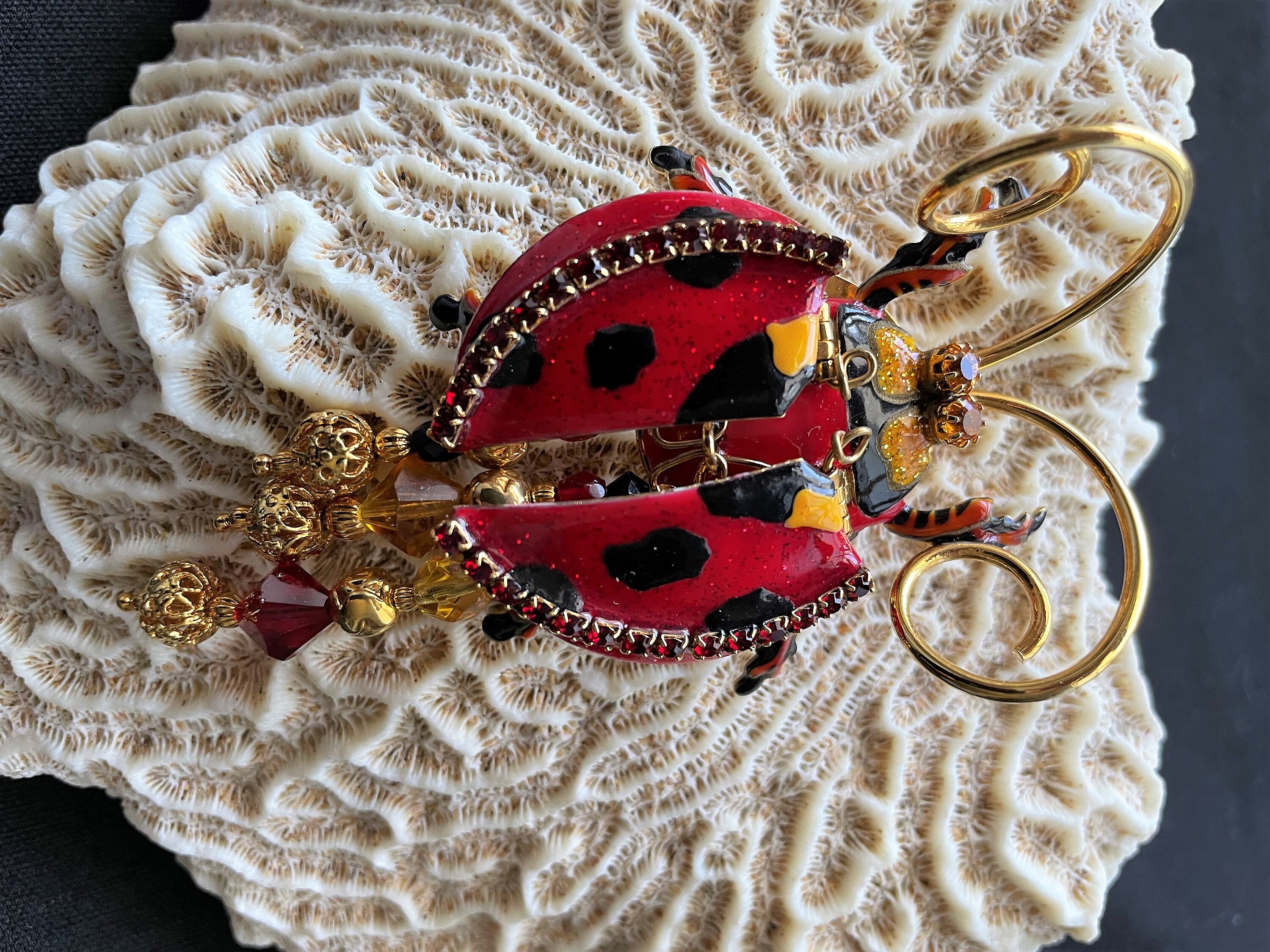 Ladybug Pendant Pin With Movable Wings Lunch at the Ritz - Etsy