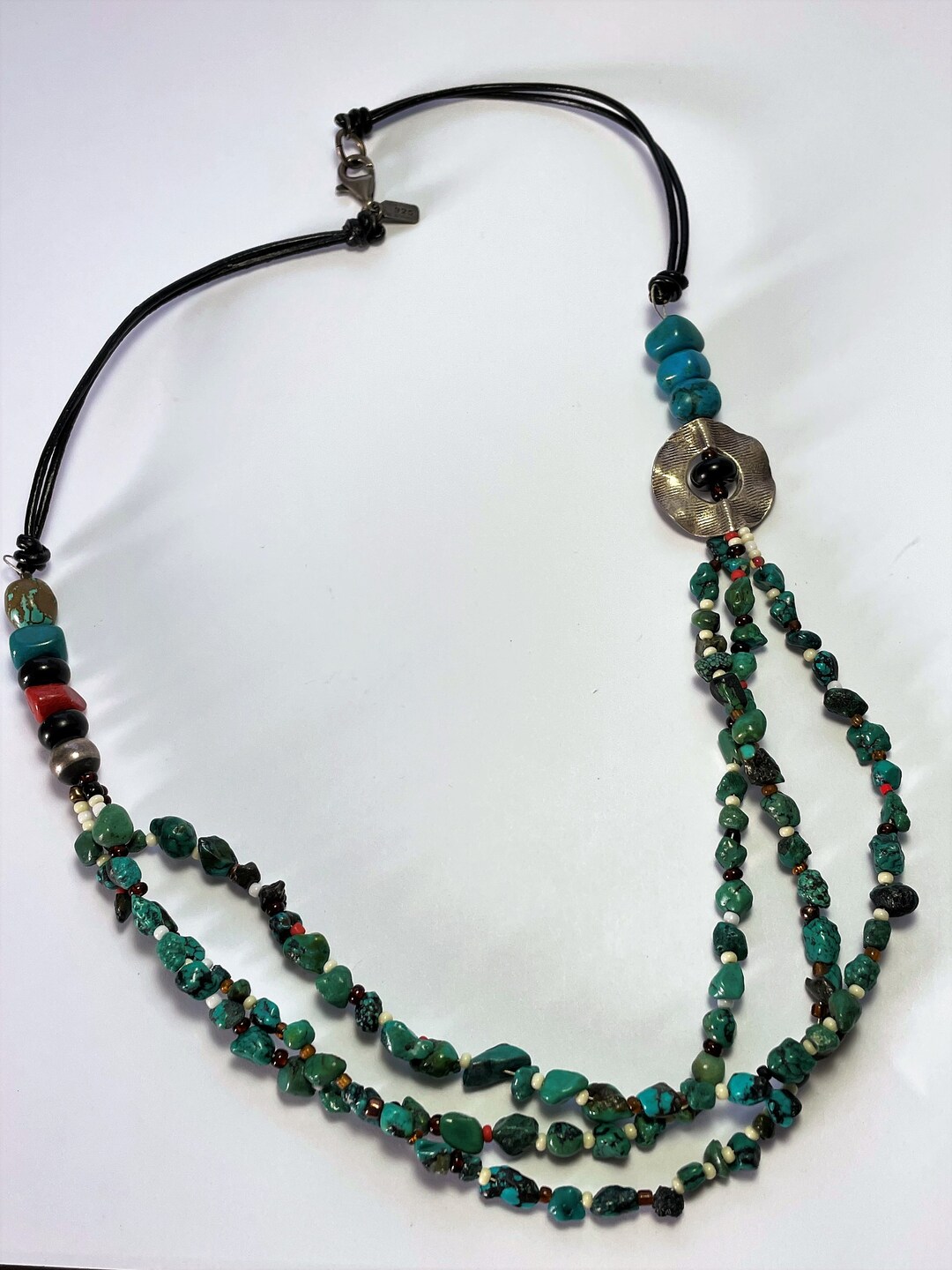 Peyote Bird Turquoise Necklace With Sterling Clasp - Etsy
