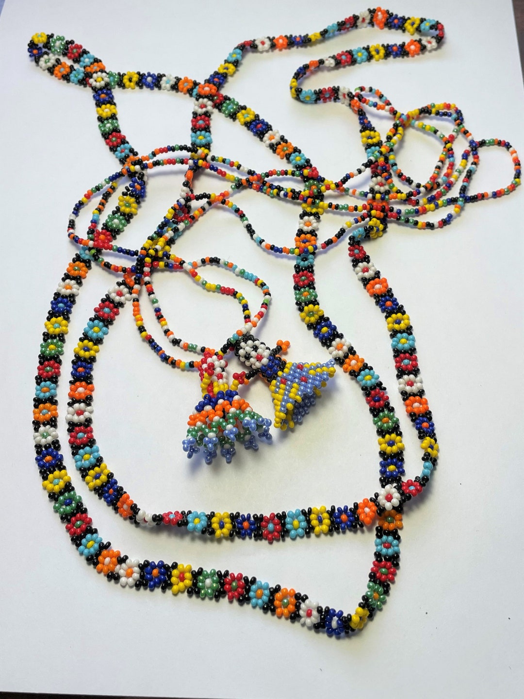 Native American Seed Bead Necklace Set - Etsy