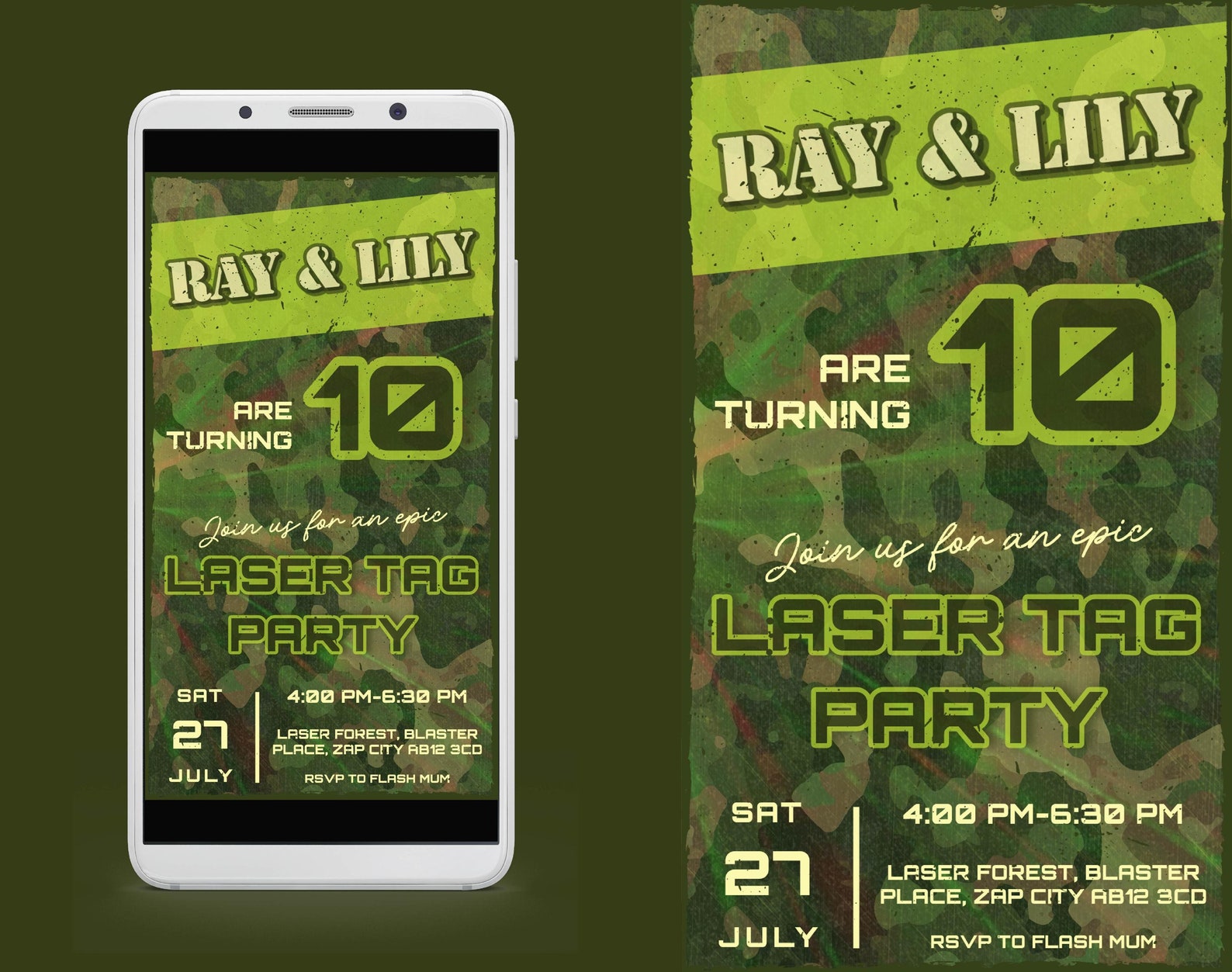 Animated Laser Tag Party Invite Laser Tag Party Invitation Laser Tag ...